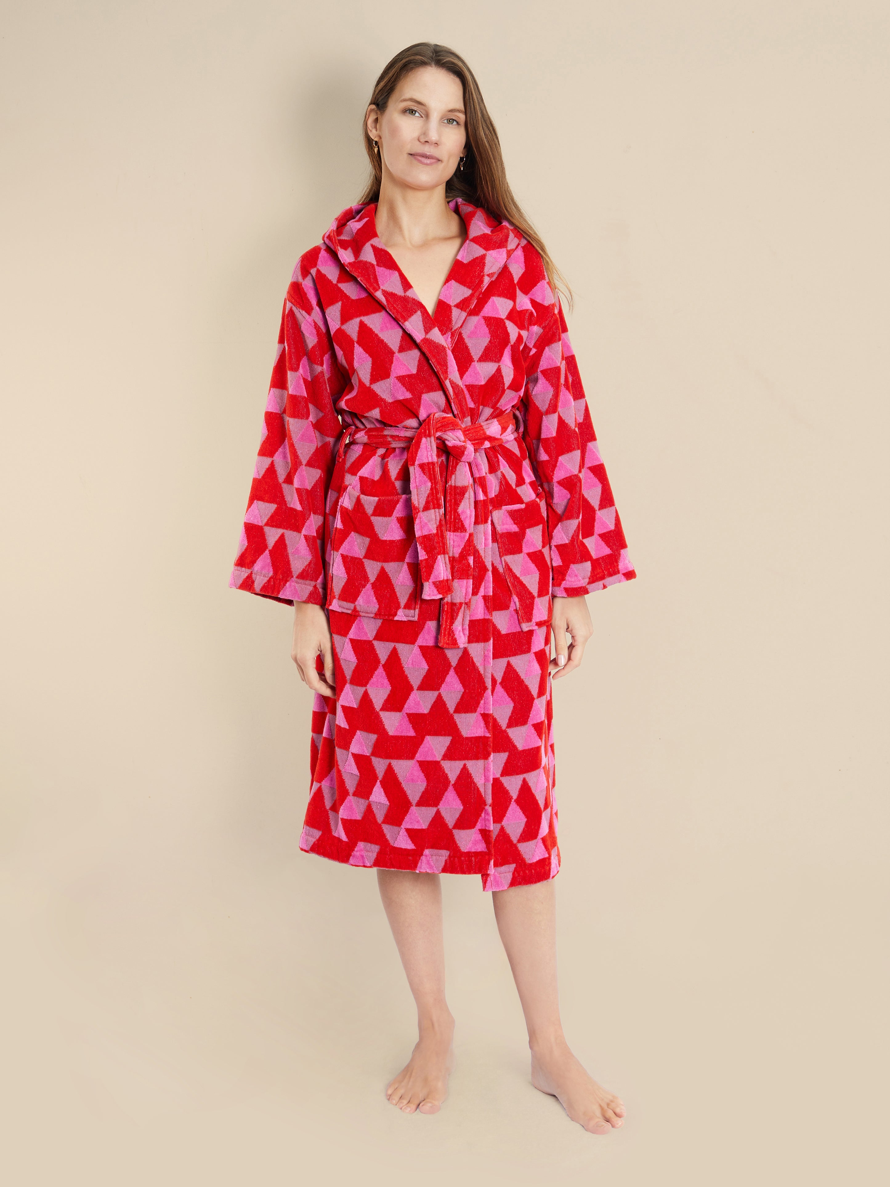 Women's Pink Hooded Designer Robe | Bown of London – Bown of London USA