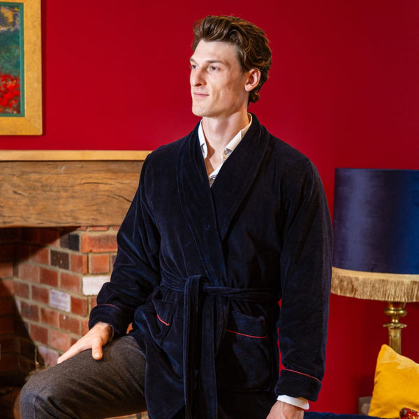 Rockefeller Smoking Jacket in Navy | Bown of London – Bown of London USA