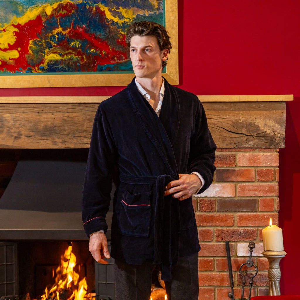 Rockefeller Smoking Jacket in Navy | Bown of London – Bown of London USA