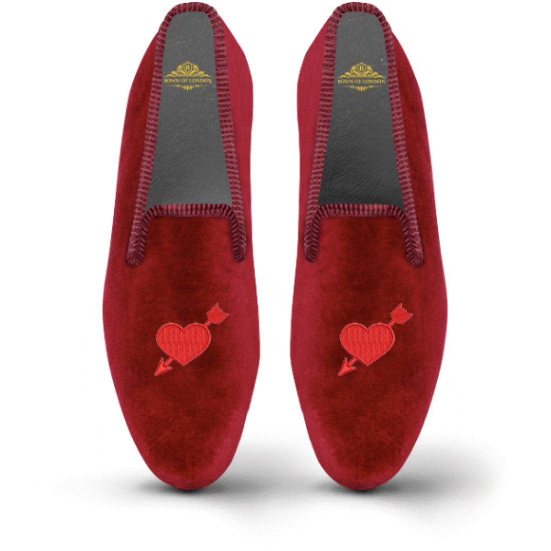 Women's Velvet Loafer/Slipper Shoe Shot Through The Heart | Bown of London